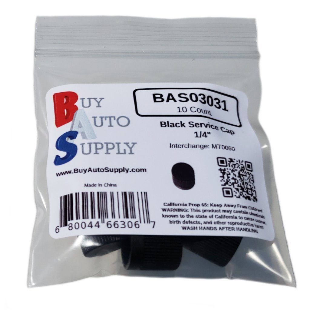 10x A/C Charge Port Service Cap Black 1/4" R12 With O-Ring Fit MT0060 ...