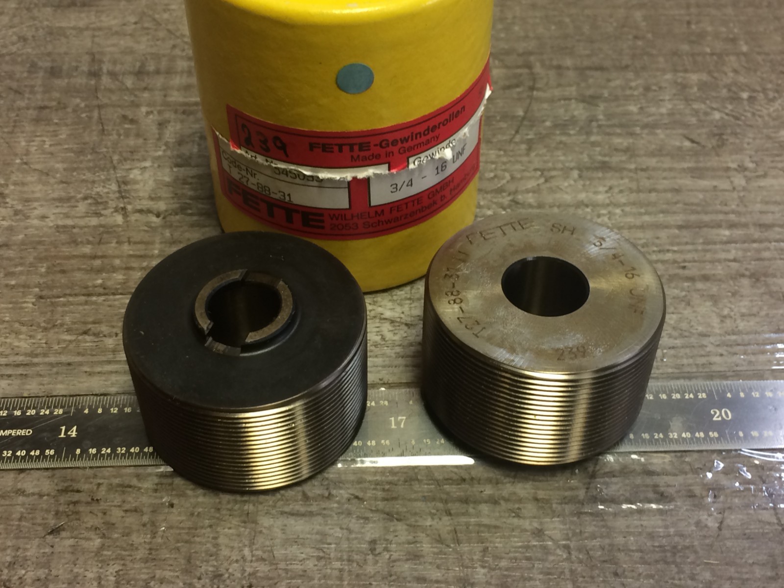 NEW SET OF FETTE THREAD ROLLING DIES 3/4-16 UNF | eBay