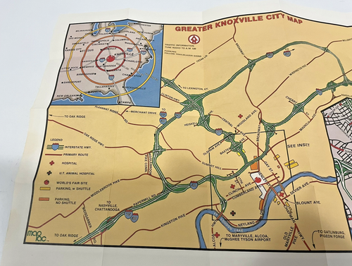 1982 WORLD'S FAIR MAP KNOXVILLE TENNESSEE Foldout Paper | eBay