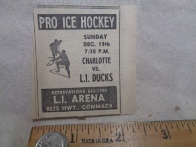 Vintage ad Commack Arena Long Island NY DUCKS HOCKEY 1969 1971? | eBay