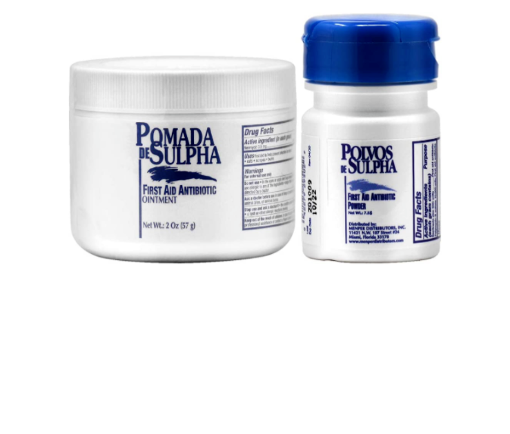Pomada De Sulpha Ointment 2 oz & Polvos De Sulpha Powder First Aid ...