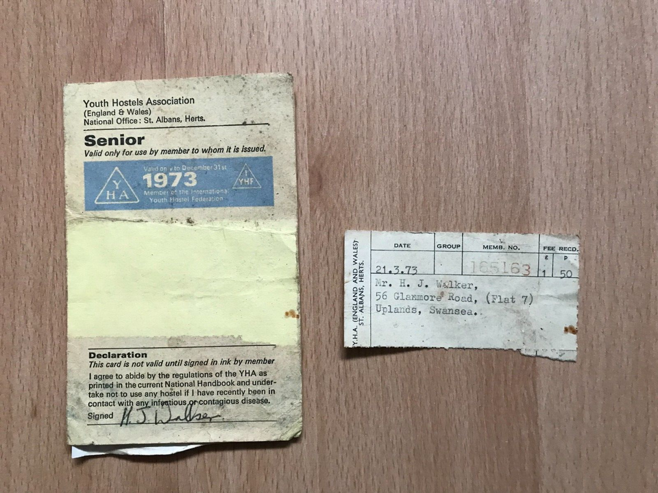 vintage 1973 Youth hostel booklet, interesting stamps from Scotland ...