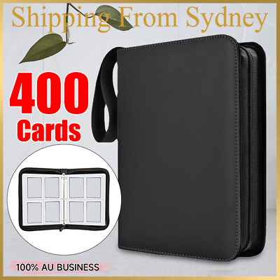 400 Cards 4 Pocket Card Bag Binder Zip Trading Card Album Collectors ...