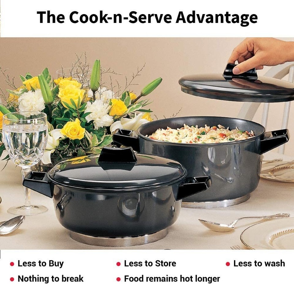 Hawkins Futura Induction Hard Anodised Cook & Serve Stewpot/Bowl with ...
