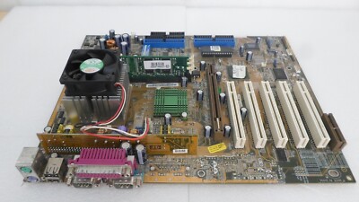 ASUS A7V MOTHERBOARD W/ AMD CPU, HEATSINK & RAM | eBay