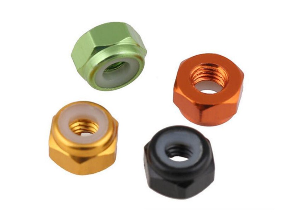M2.5 Aluminum Colorful Aluminium nuts Alloy Nylon Insert Hex Lock NUT ...