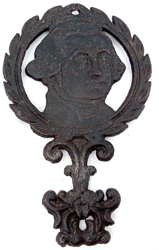 George Washington Cast Iron Trivet President Handle Metal Feet Black ...