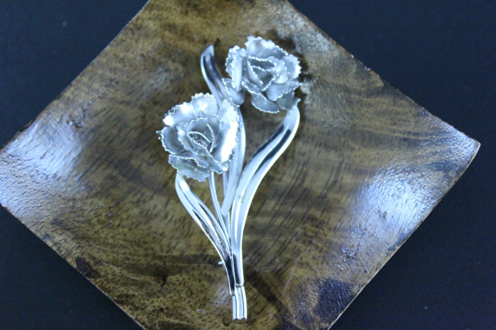 Vintage signed HSB Harry S. Bick Sterling flower rose pin brooch | eBay
