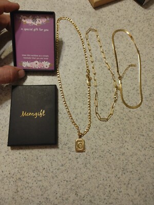 Yellow Gold Plated Stainless Steel.Initial Letter 3 pcs..Pendant ...