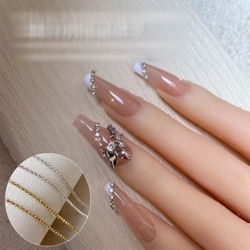 Nail Rhinestone Chain Nail Art Charms Nail Zircon Chain Nail Art Base ...