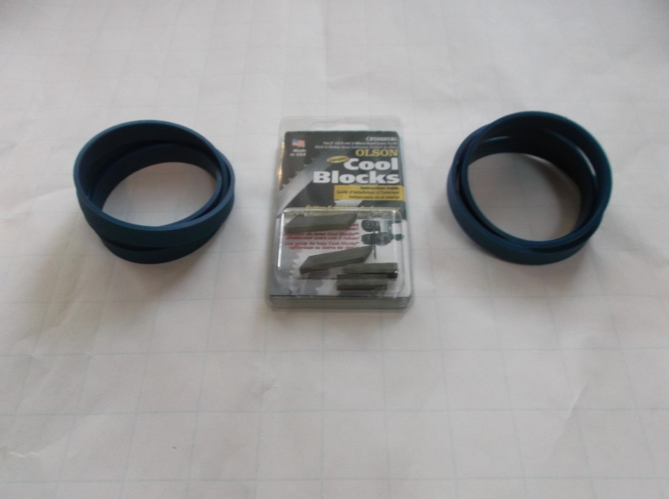 OLSON COOL BLOCKS + 2 BLUE MAX HEAVY DUTY BAND SAW TIRES FOR RYOBI ...