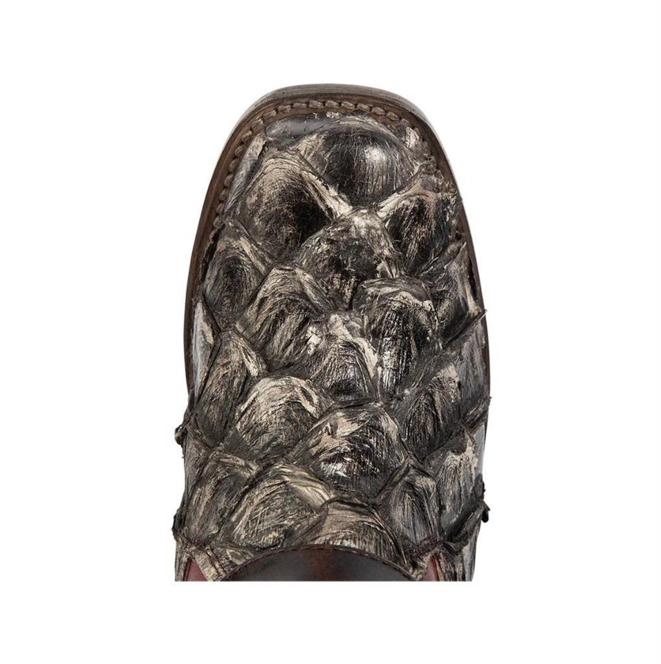 New NIB Freebird Darcy Red Gray Black Multi Fish Leather Harness Boots ...