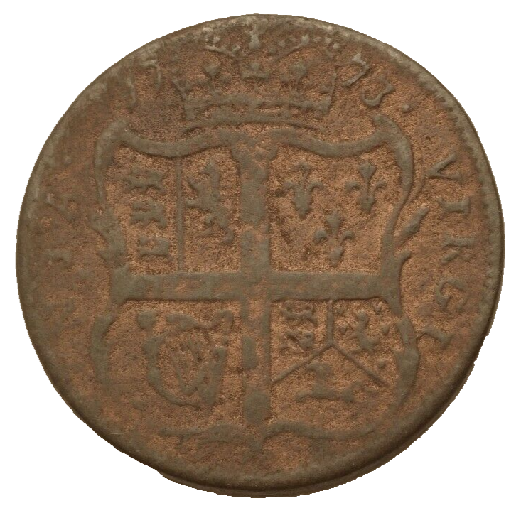 1773 Virginia Half Penny Cent Colonial Copper Coin Nice Date | eBay