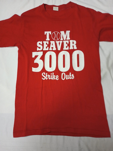 VERY RARE VINTAGE TOM SEAVER 3000 STRIKE OUTS T-SHIRT RED M | eBay