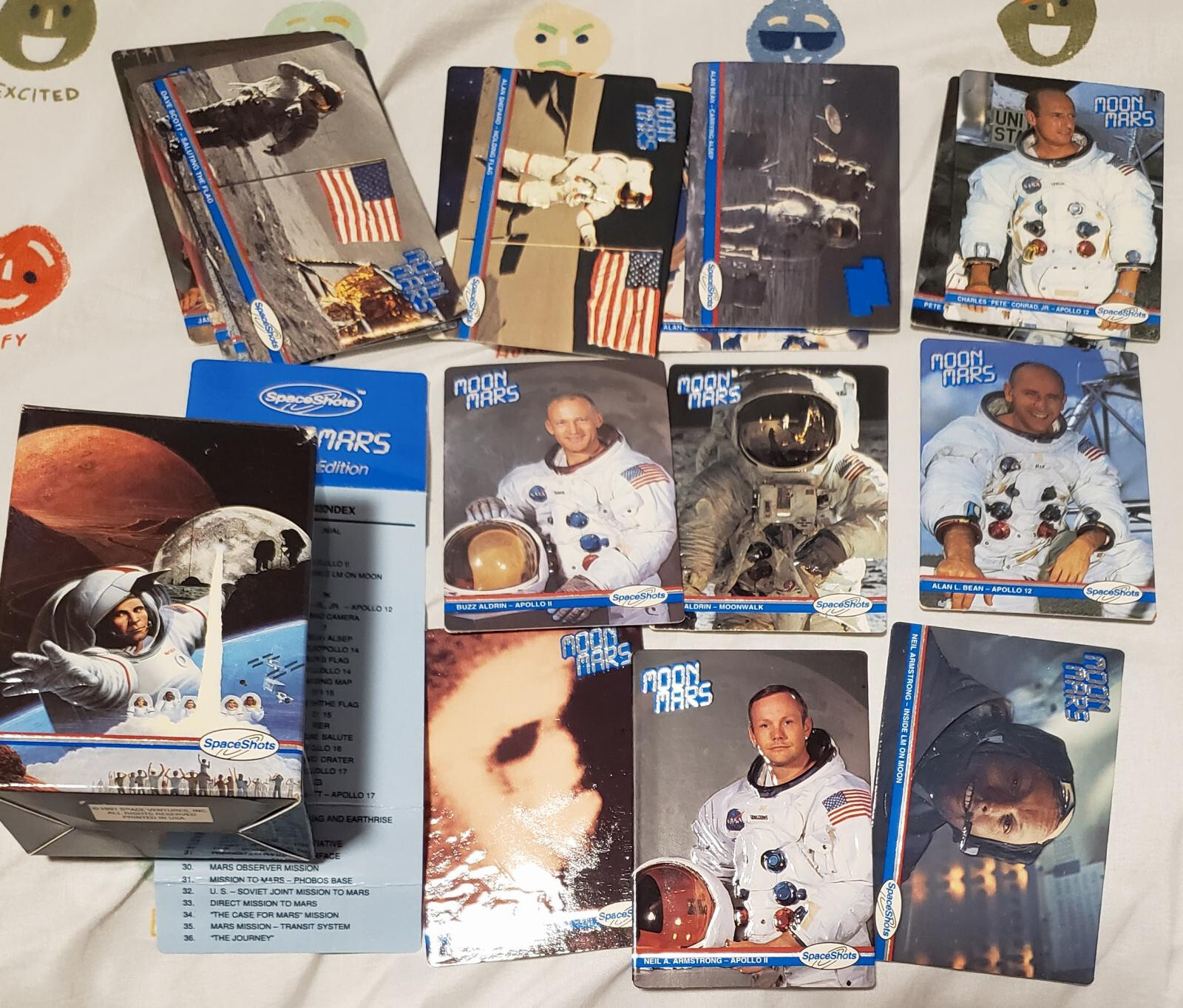 Moon Mars Spaceshots trading card set Nasa Astronauts 36 cards in box ...