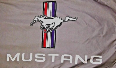 Ford Mustang Gray Premium Logo Flag 3' x 5' Automotive Banner (USA ...