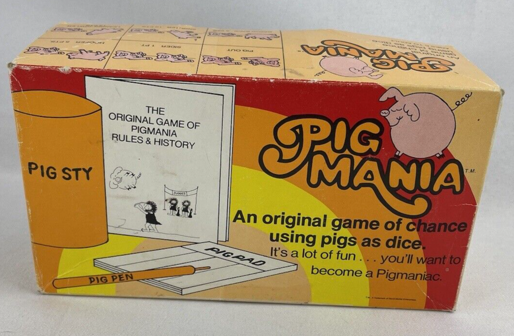 Pig Mania 1977 Dice Game 100 Complete David Moffat Pigs Vintage EUC ...