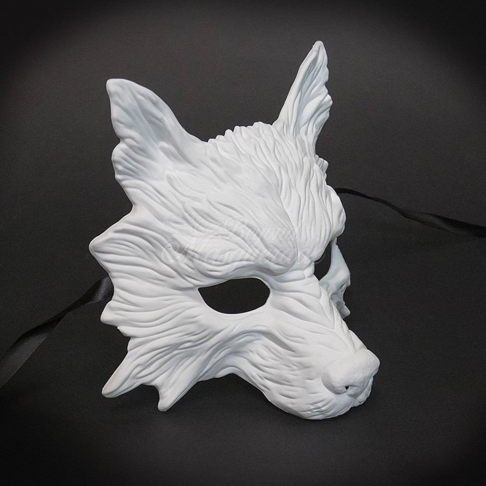 Wolf Animal Masquerade Mask, Men's Masquerade Mask, Halloween White ...