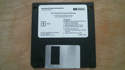 HP Deskjet 670C Printer software installation Windows - 3.5" floppy ...