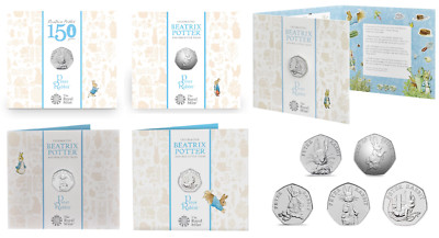 2016 - 2020 Peter Rabbit 50p Coin Fifty Pence Beatrix Potter UK Royal ...