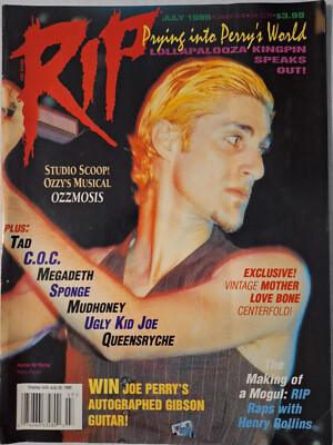 Rip Magazine (July 1995) Perry Farrell/Sponge/COC/Megadeth/Rollins ...