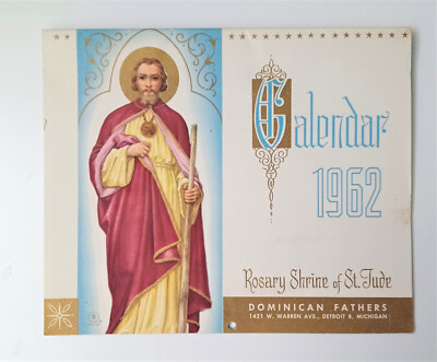 Rosary Shrine of St Jude 1962 Catholic Religious Vintage Calendar | eBay