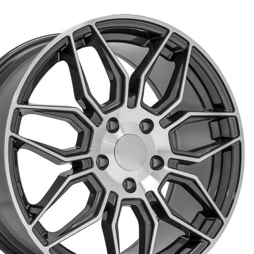 18 inch Machined Gunmetal Front Wheel Fits C6 & C7 Corvette C8 Z06 ...