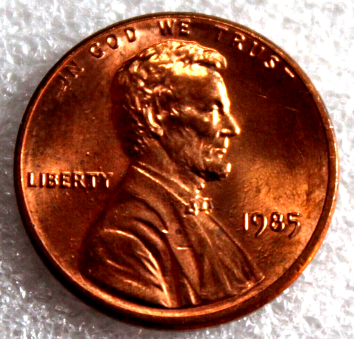 1985 Lincoln Cent Penny No Mint Mark, Extra Fine Red with Great Luster ...