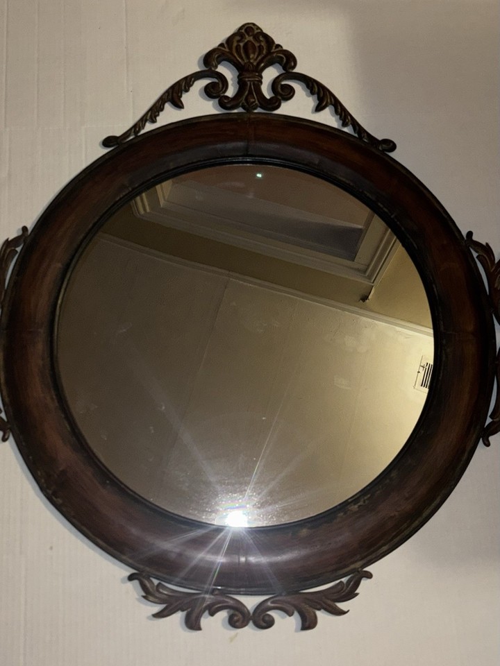 SYROCO STYLE WOOD GOLD BAROQUE ROCOCO HOLLYWOOD REGENCY WALL MIRROR ...