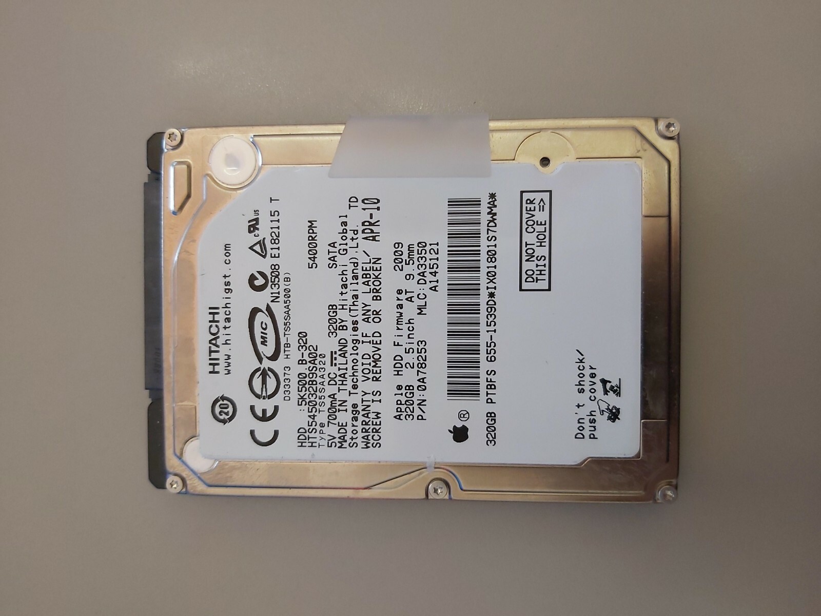 HTS545032B9SA02, PN 0A70463, MLC DA3031, Hitachi 320GB SATA 2.5 Hard ...