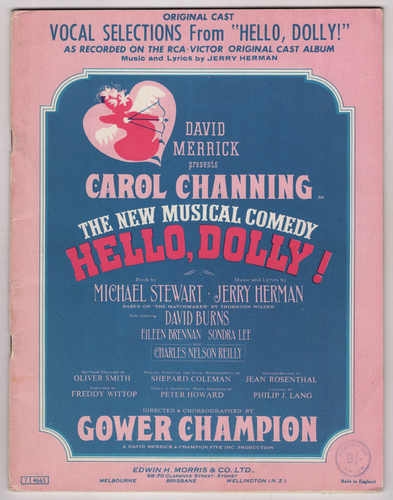 Carol Channing "HELLO DOLLY" Jerry Herman 1964 London Printing Vocal ...
