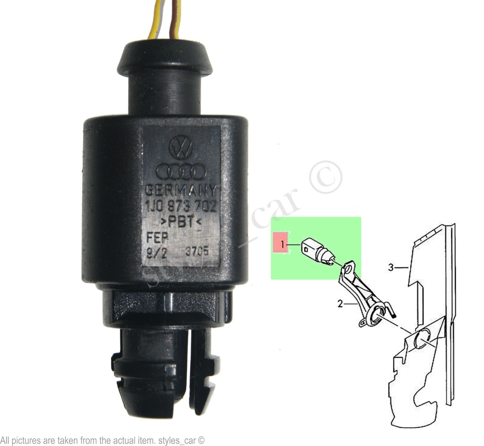 1J0973702 Genuine Audi A3 A4 A6 VW Ambient Outside Temperature Sensor ...