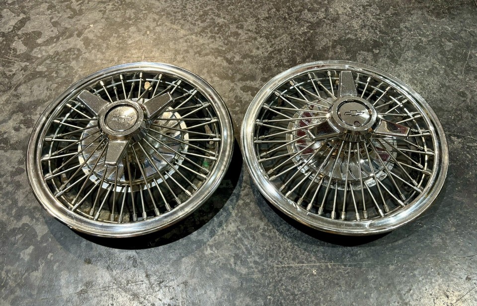 "1960s Chevrolet Wire Spoke Spinner Wheel Cover Hub Cap 13"" | Pair ...