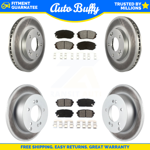 Coated Disc Brake Rotor Semi-Metallic Pad Front Rear Kit For 2007-2009 ...