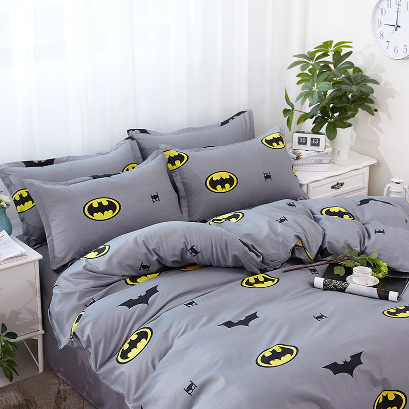 Batman Quilt Duvet Cover with Pillow Cases Bedding Set Single Double ...