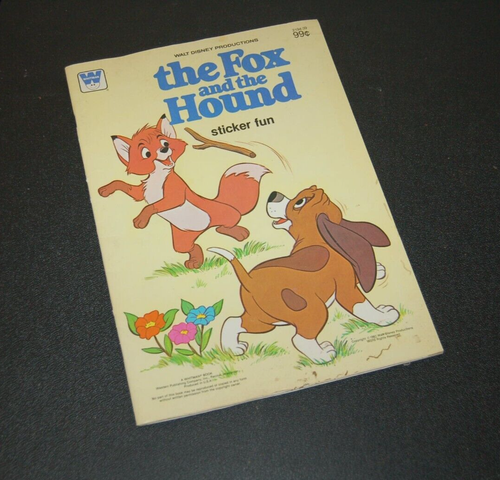 Disney THE FOX AND THE HOUND Sticker Fun Coloring Book, 1981 GOLDEN ...