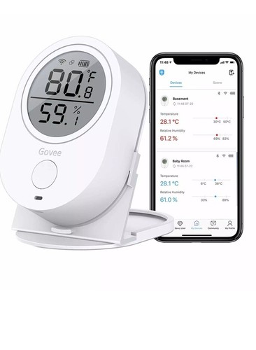 Govee WiFi Thermometer Hygrometer H5051, Bluetooth Indoor Temperature ...
