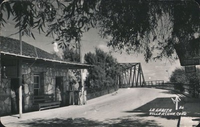 Mexico RPPC La Garita Villa Acuna Coah. Border Crossing Bridge Kenneth ...