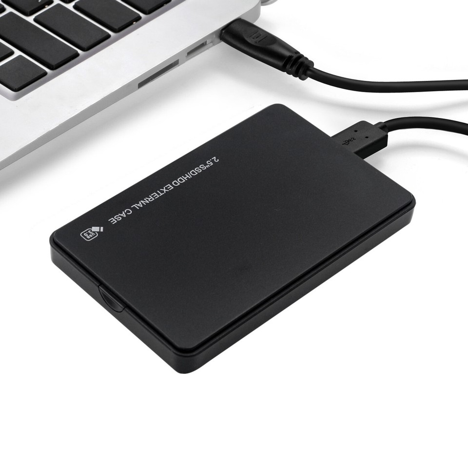 2.5" SATA USB 3.0 BLK Hard Drive Disk HDD SSD Enclosure External Laptop ...