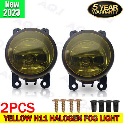 1Pair Yellow Fog Lights Lamp w/ H11 Bulb Fit For Acura Honda Ford ...