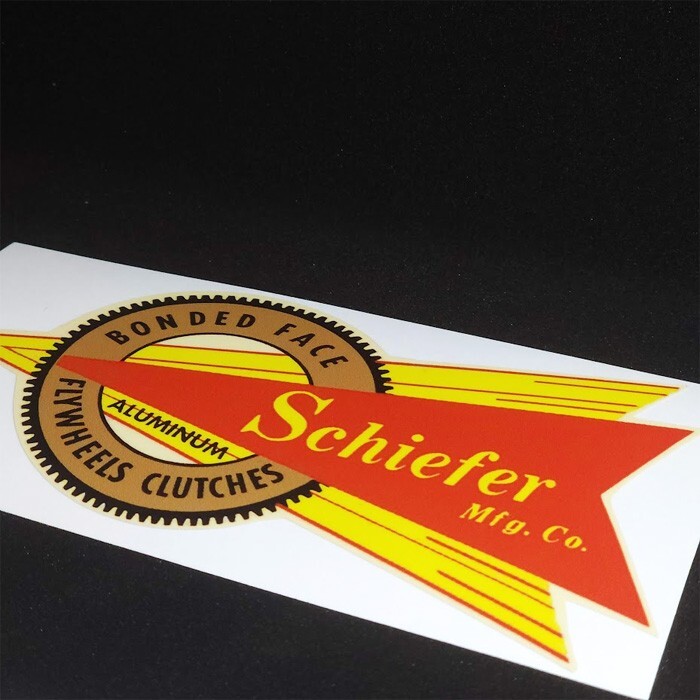 Schiefer Flywheels Clutches Vintage Style DECAL, Vinyl STICKER, racing ...