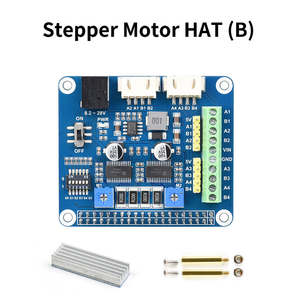2.5A 2CH Stepper Motor Driver HAT for Raspberry Pi Zero W WH 3 A B Plus ...