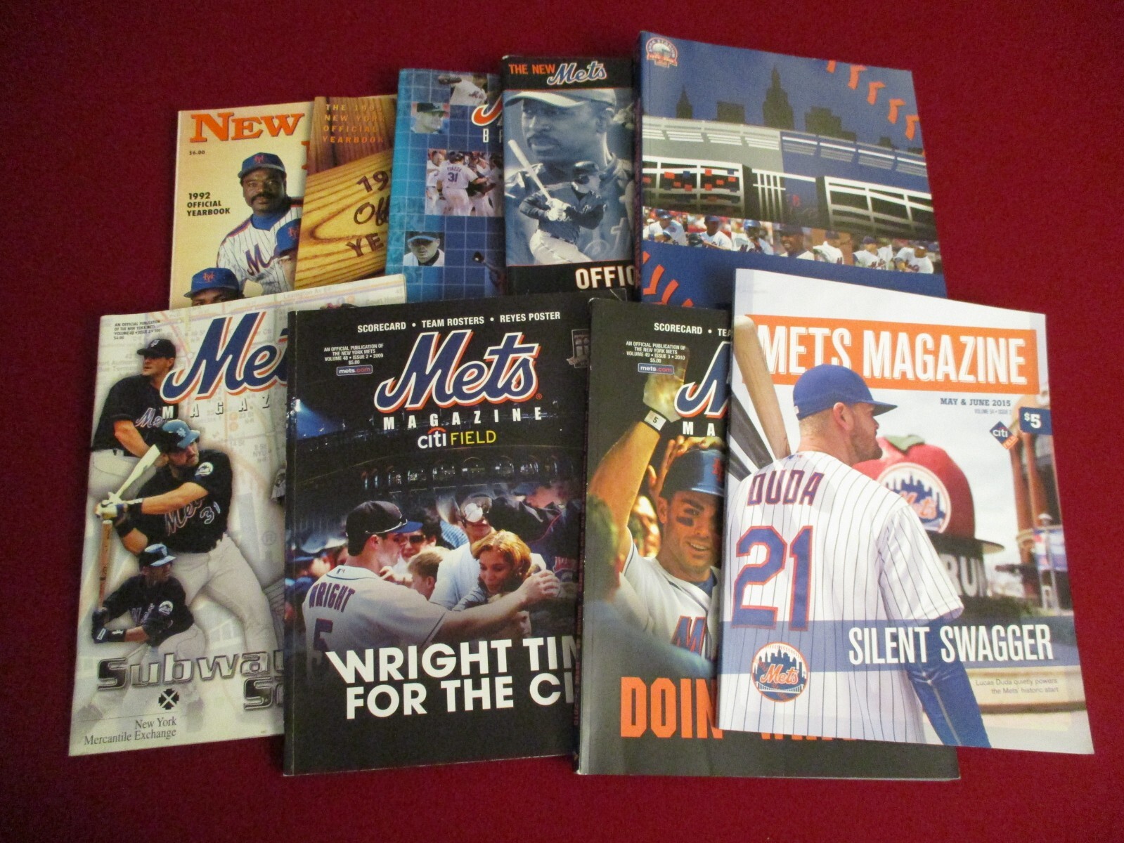 5 New York Mets Yearbooks ~ 1992 ~ 1995 ~2004 ~ 2005 ~ 2008 + 4 Mets ...
