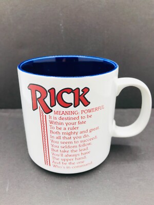 RICK Vintage Papel Mug Name Meaning Poetry Dark Blue Interior Marci G ...