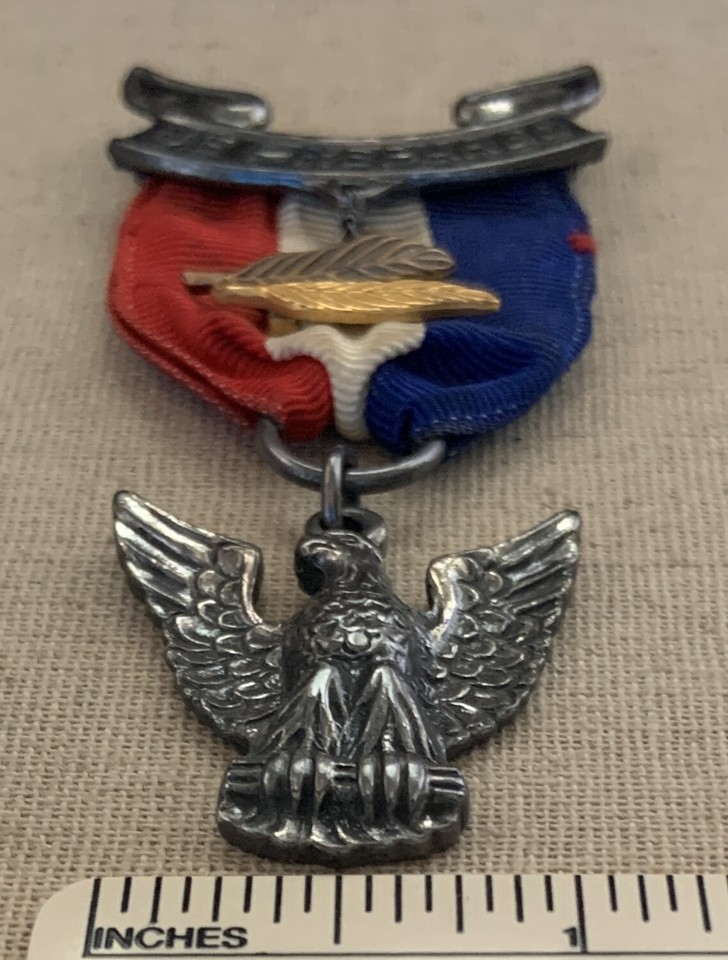VTG 1950s EAGLE SCOUT Boy Scouts Rank Badge MEDAL & PALMS BSA Pin Award ...
