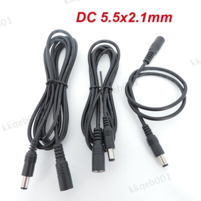 10x black DC Power supply Cable Female to Male Plug connector wire Cord ...