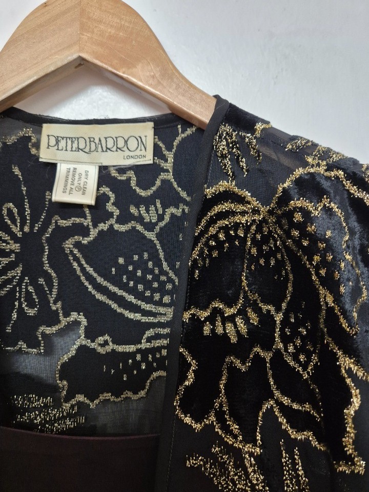 VINTAGE PETER BARRON LONDON BLACK COCKTAIL DRESS APPROX SIZE 10, CG B70 ...