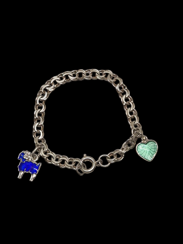 Vintage Volmer Bahner Denmark Sterling Silver and Enamel Charm Bracelet ...