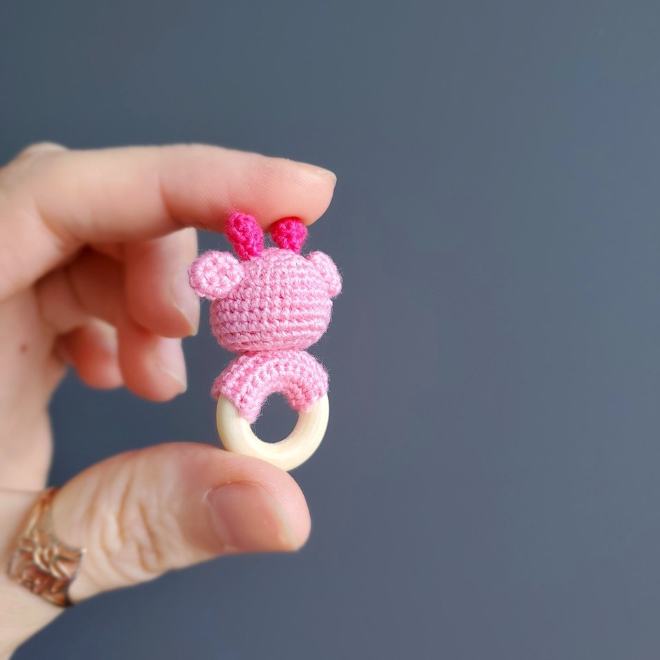 Miniature doll teether. Dollhouse mini toy animal. Doll collection ...