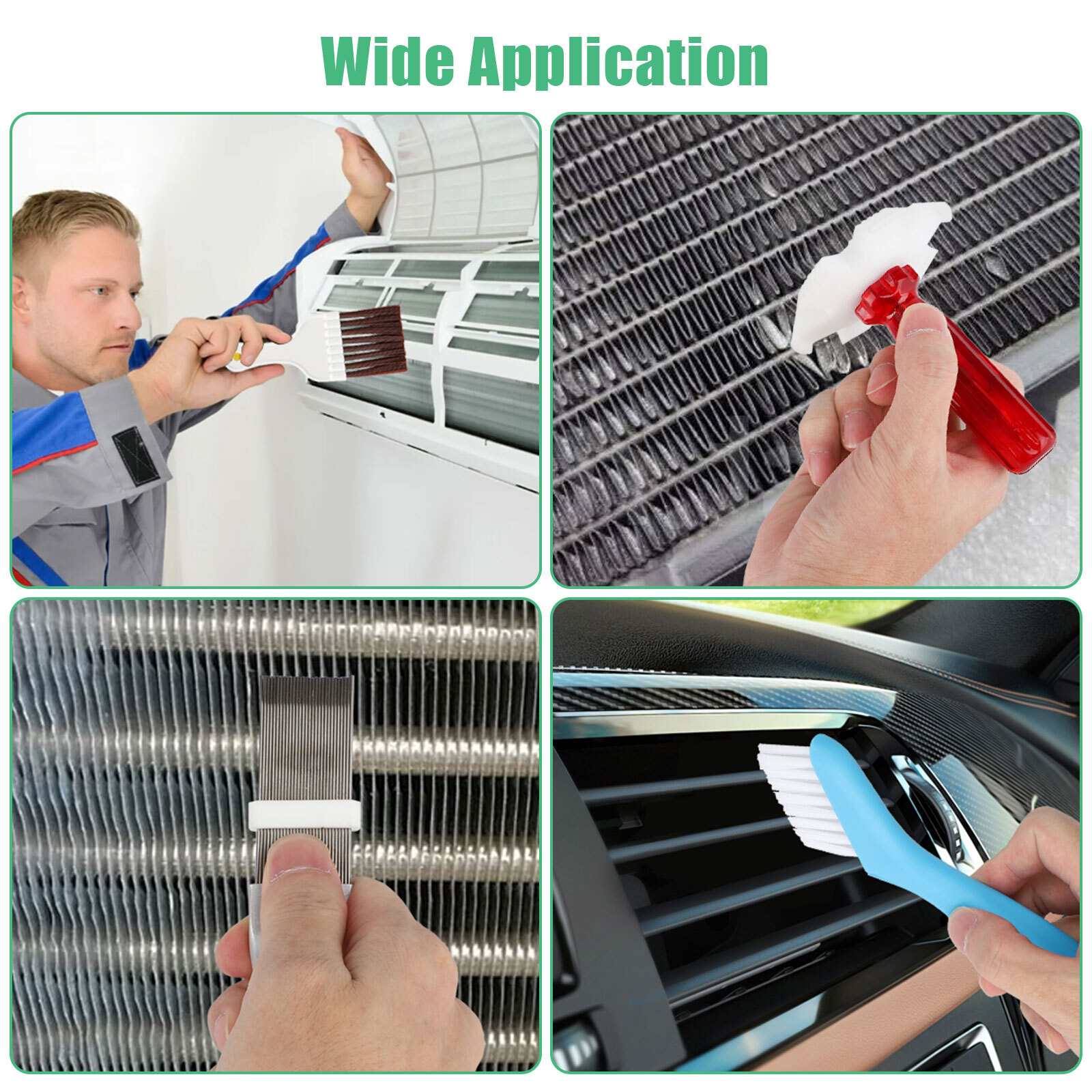 5PCS Air Conditioner Fin Cleaner Set Fin Comb Condenser Straightener ...
